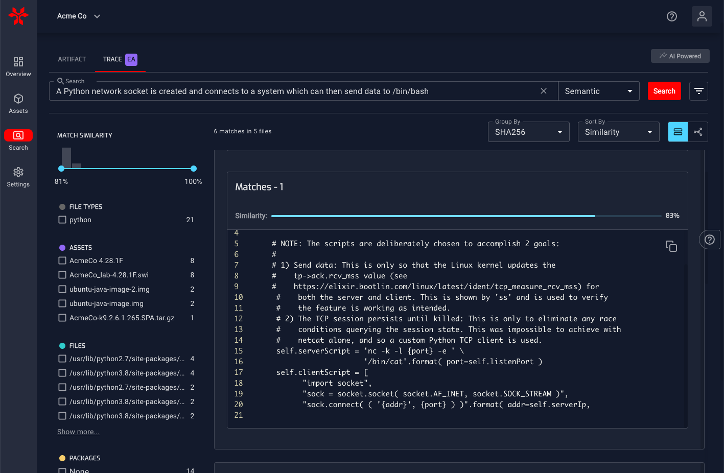 Introducing Trace: AI Powered Semantic Search for the NetRise Platform